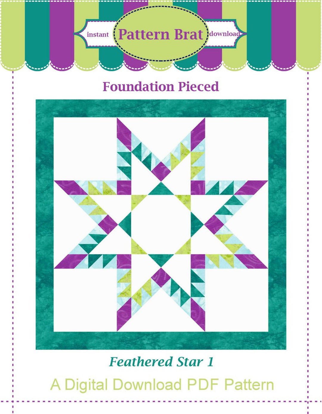 FEATHERED STAR Quilt Block Pattern Instant Download Paper - Etsy Australia