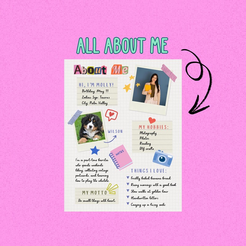 About Me Scrapbook Page - Etsy