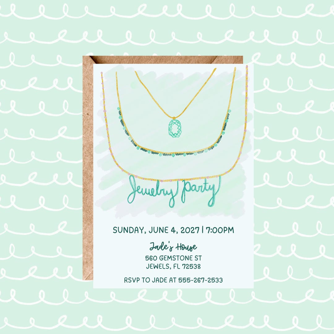 Jewelry Party Invitation | Editable Digital Download | Customizable ...