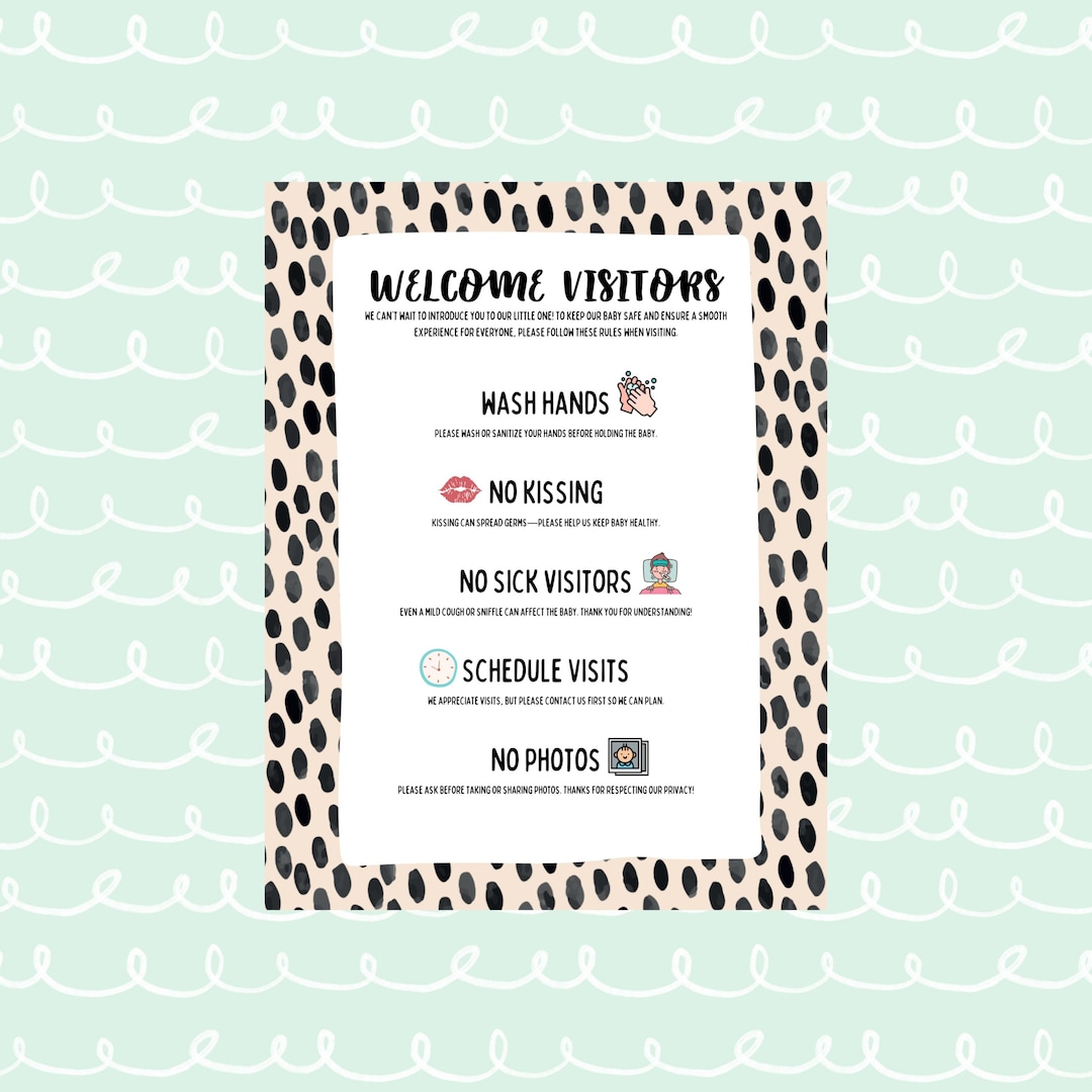 Baby Birth Hospital Visitor Rules | Printable PDF and Template ...