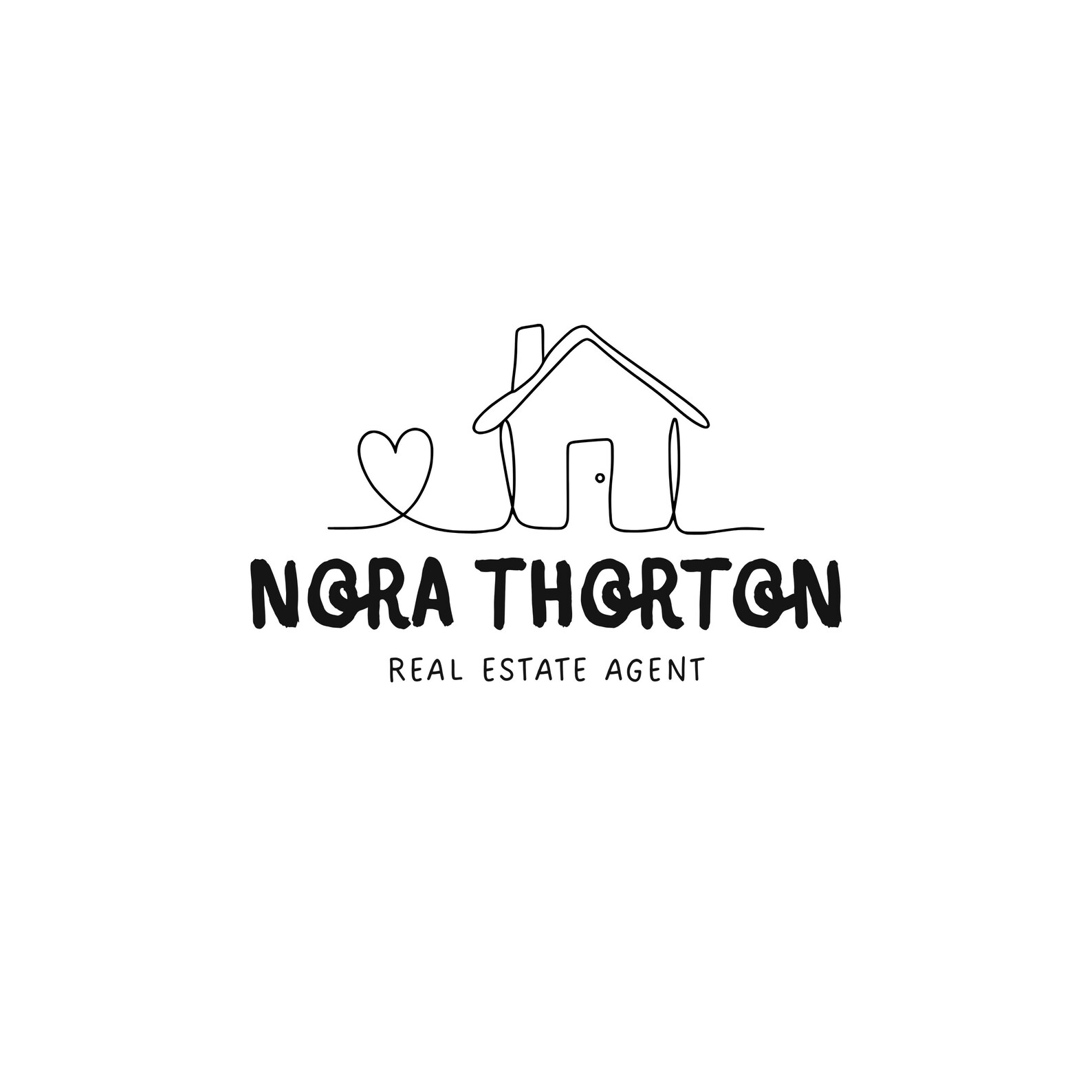 Realtor Logo Template Canva | Modern Home & Heart Design (digital ...