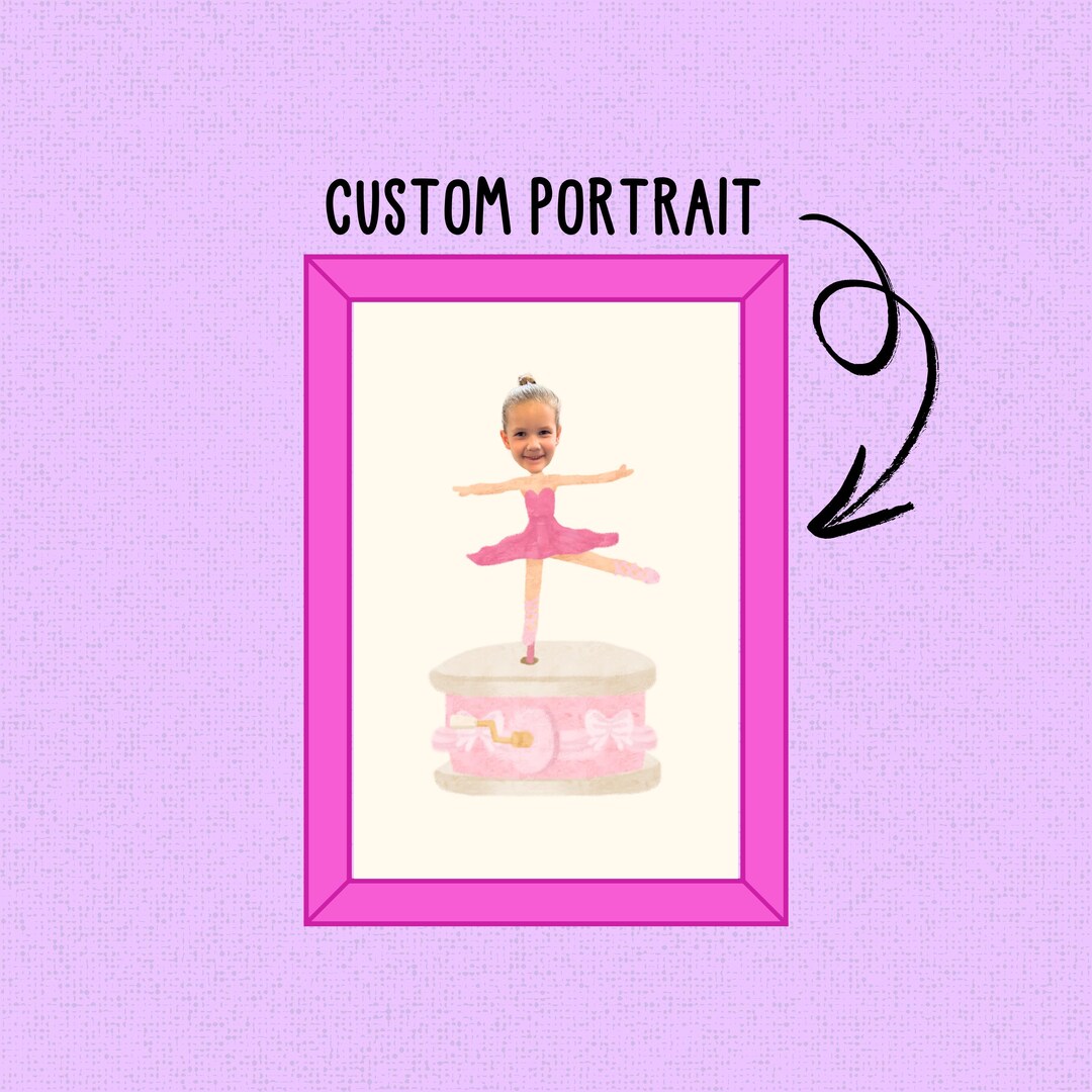Custom Ballerina Portrait: Personalized Digital Art Gift (12x12" or ...