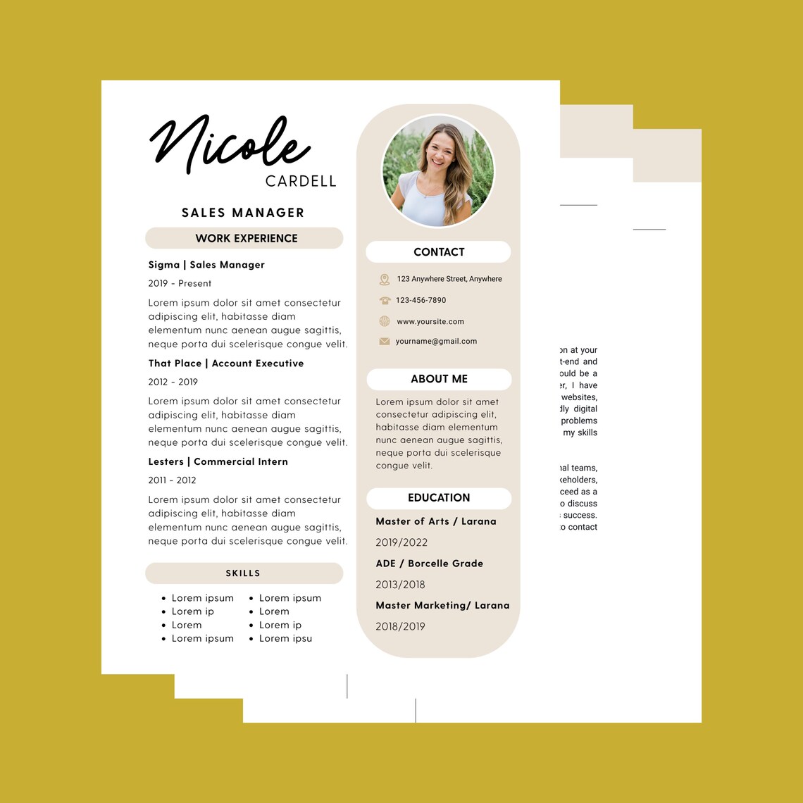 Modern Resume Template: CV, Cover Letter, References, Canva Editable ...
