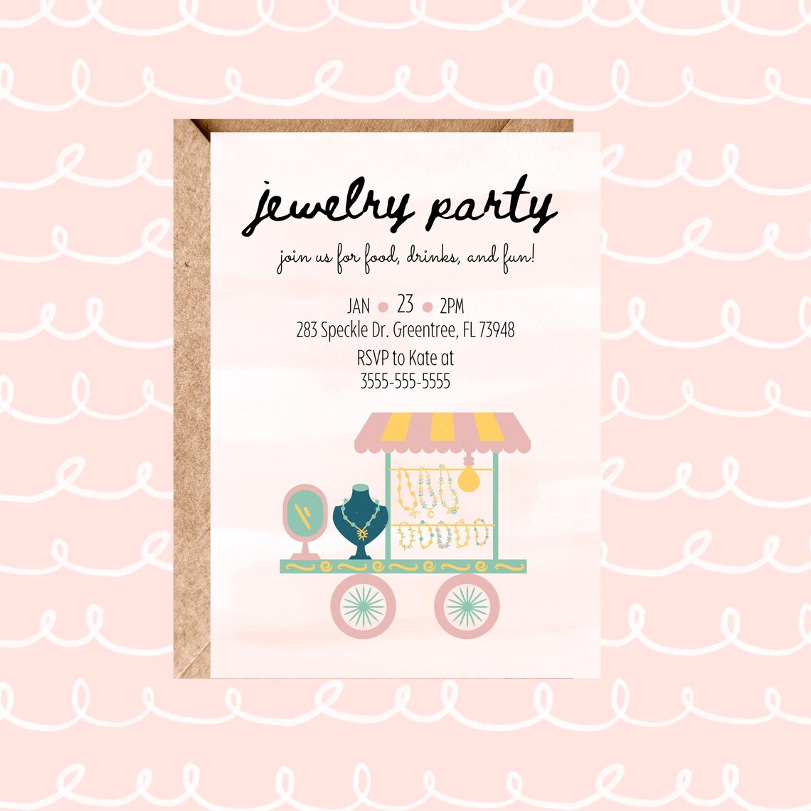 Jewelry Party Invitation | Necklace Bracelet Invite | Girls Accessory ...