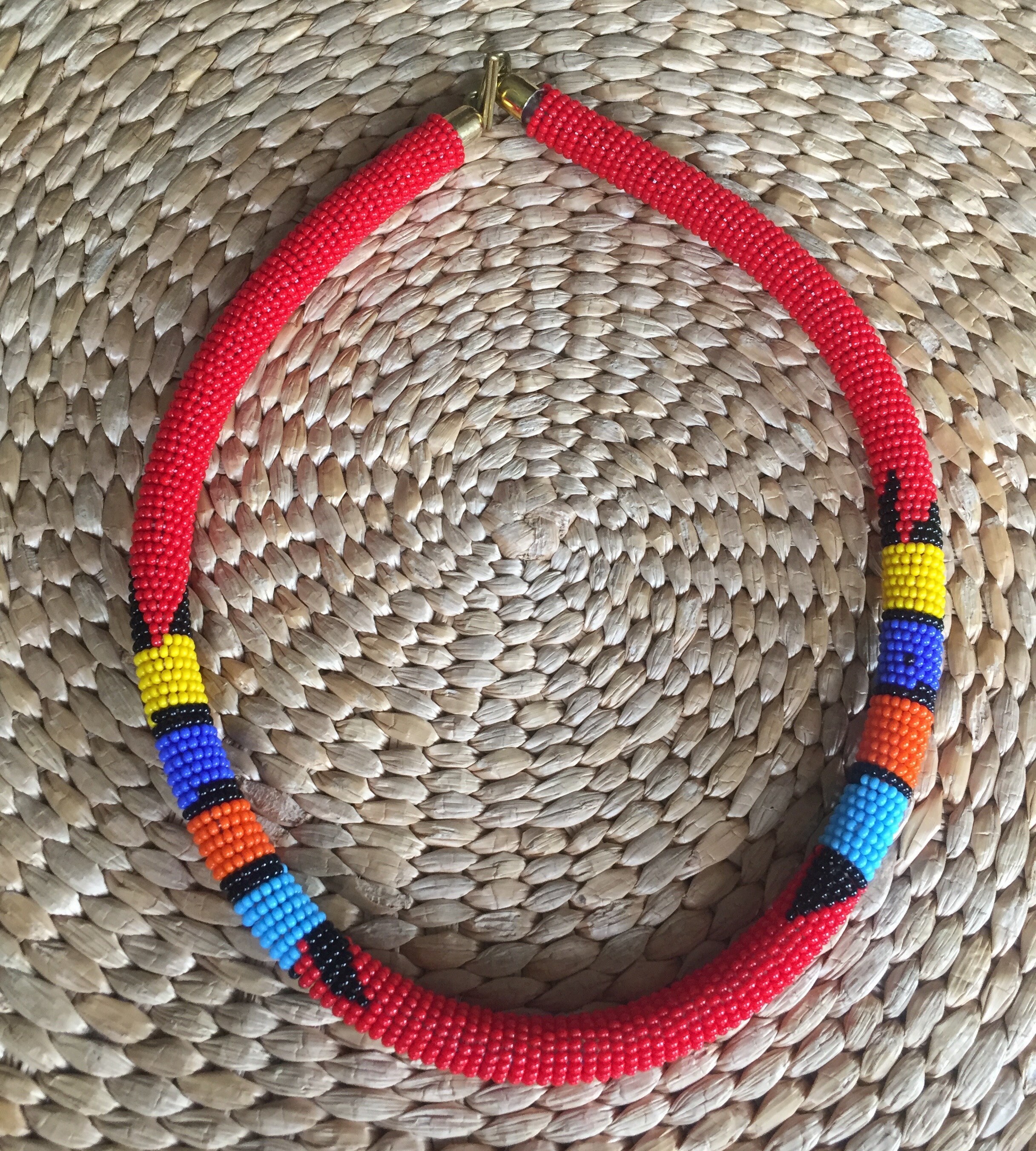 Maasai Beaded Necklace Tribal Ethnic Boho Colourful Blue - Etsy