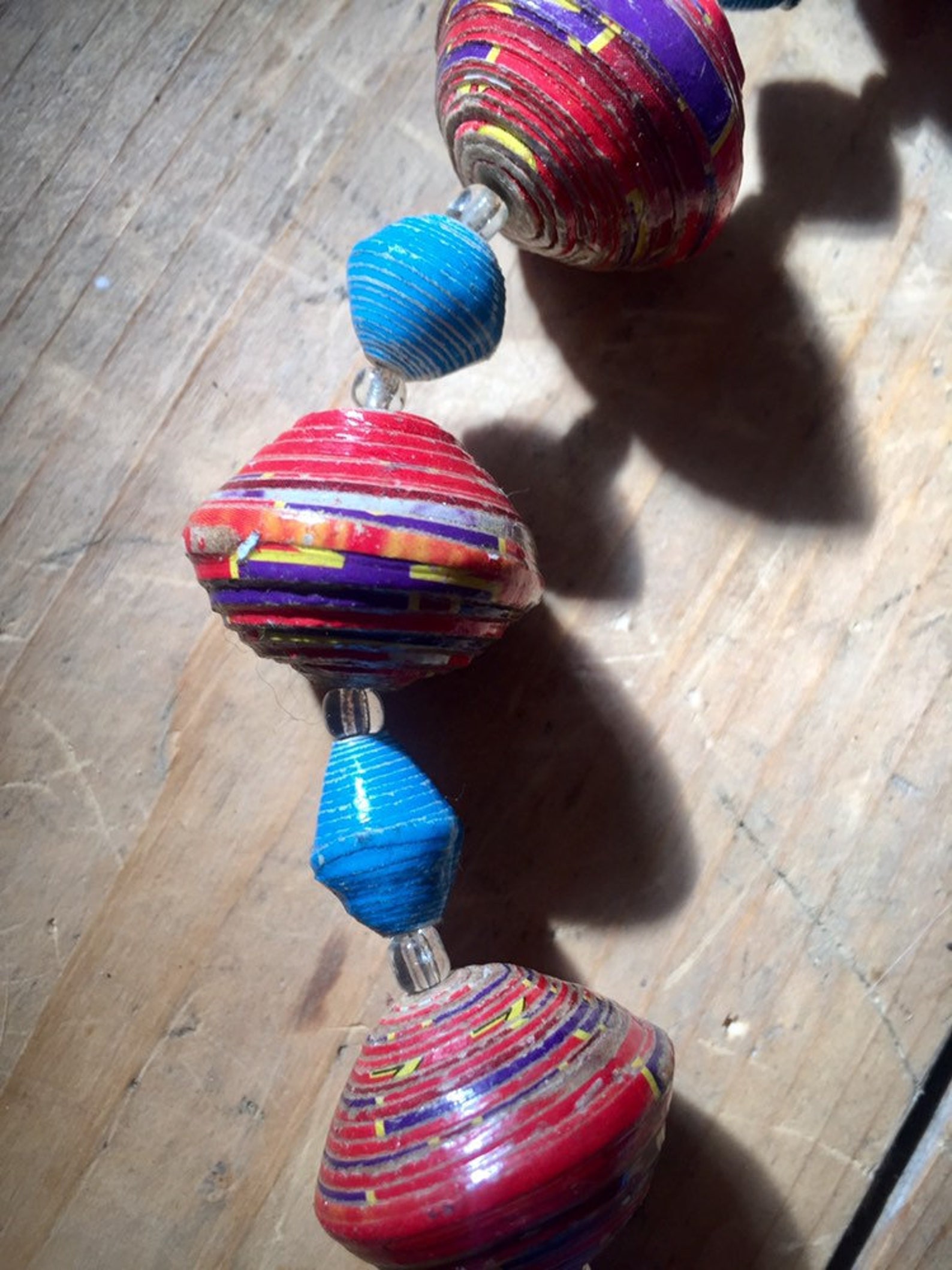 Large African Paper Beads Statement Necklace Colourful Hippie - Etsy