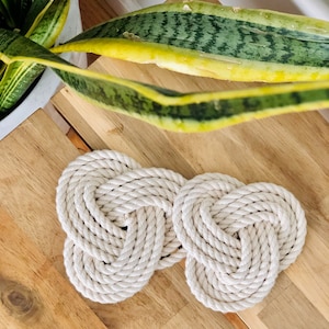White Nautical Rope Coasters, Sailing Knot Coasters, Sailing Groomsmen ...