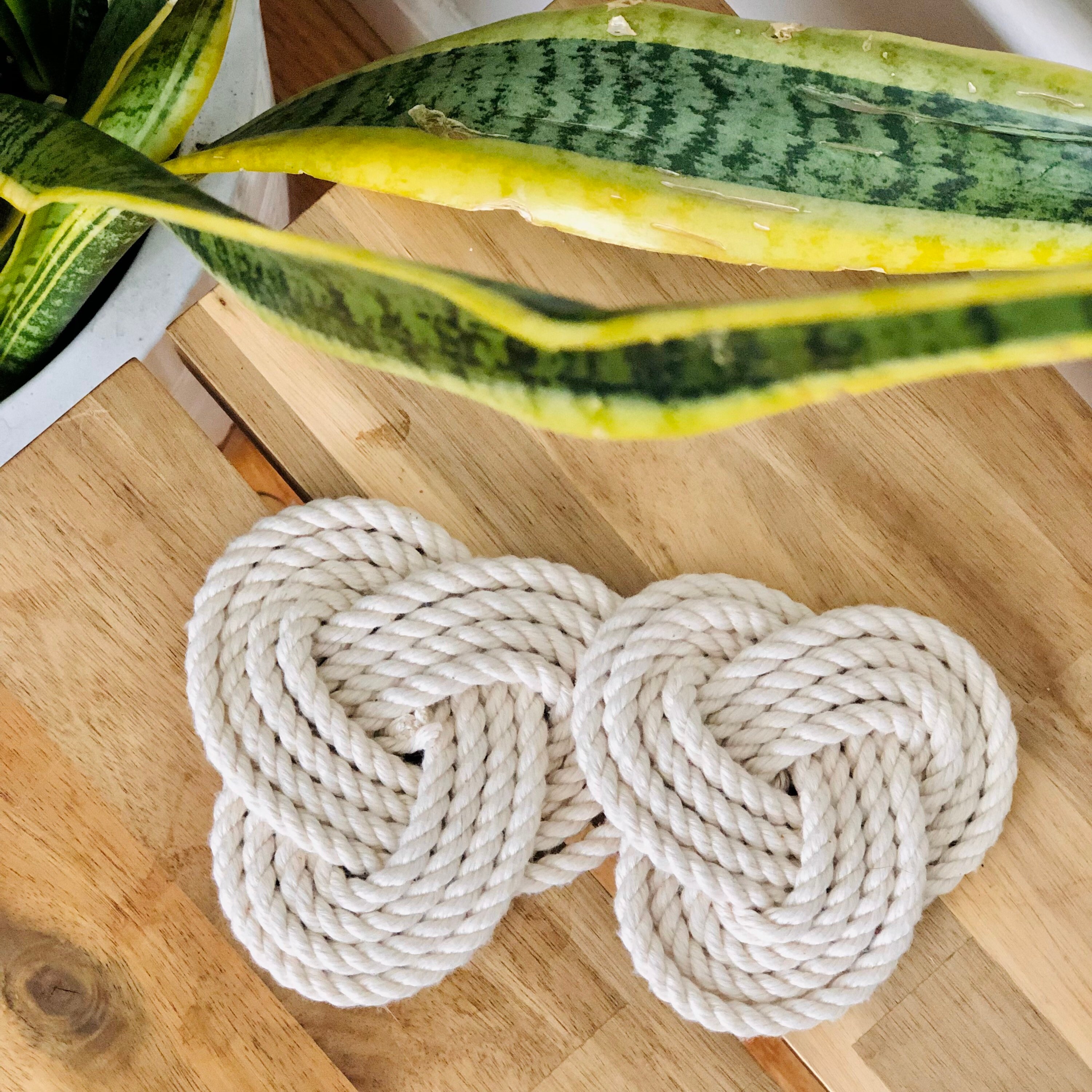 White Nautical Rope Coasters, Sailing Knot Coasters, Sailing Groomsmen ...
