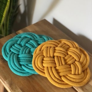 Rope Trivet, Nautical Rope Mat, Thump Mat, Colorful Trivet, Cooling Mat ...