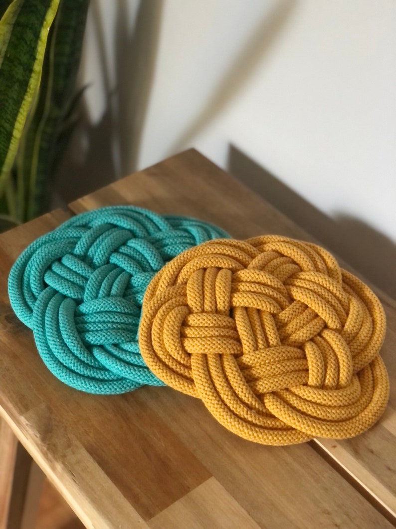 Rope Trivet, Nautical Rope Mat, Thump Mat, Colorful Trivet, Cooling Mat ...