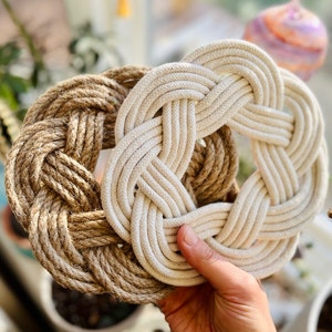 Rope Trivet, Nautical Rope Mat, Thump Mat, Rustic Farmhouse Trivet ...