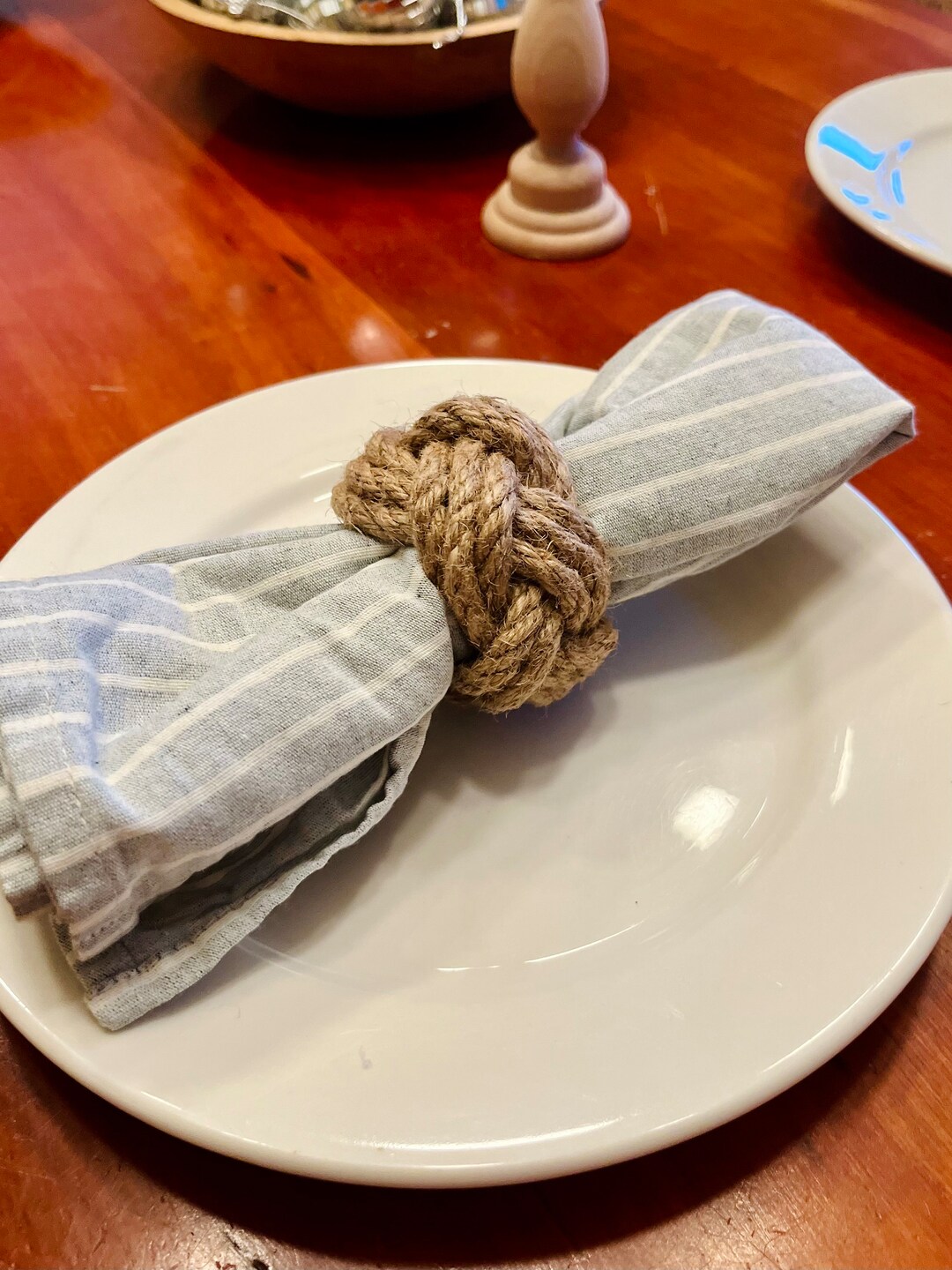 Nautical Table Decor, Natural Fiber Napkin Rings, Nautical Rope Napkin ...