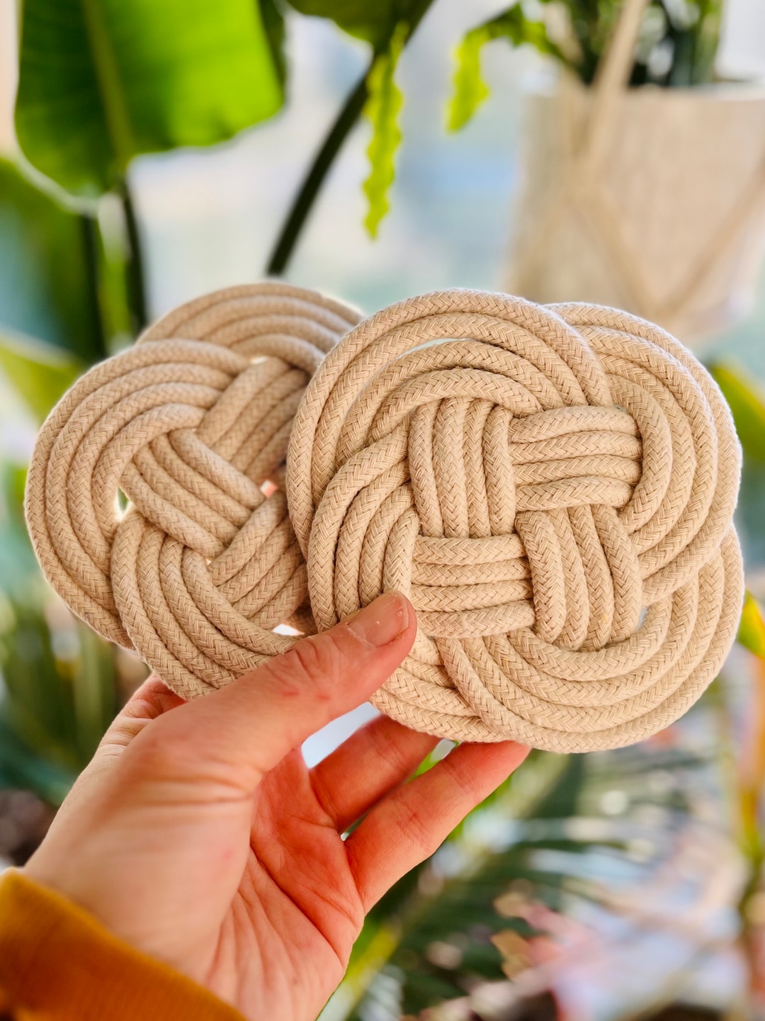 Turks Head Knot Nautical Coasters, Neutral Minimalist Scandi Rope ...