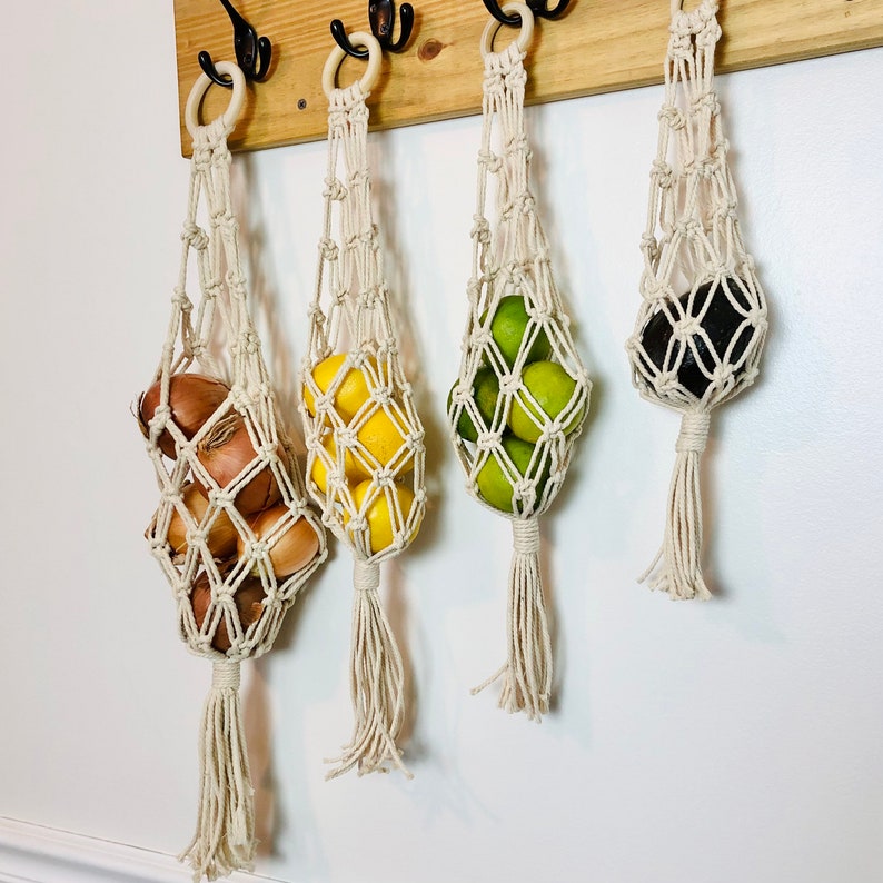 Rustic Farmhouse Storage Boho Produce Bag Farmhouse Kitchen | Etsy