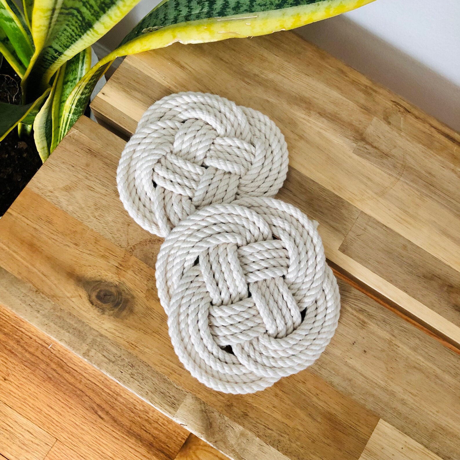 Turks Head Knot Nautical Coasters Neutral Minimalist Scandi - Etsy
