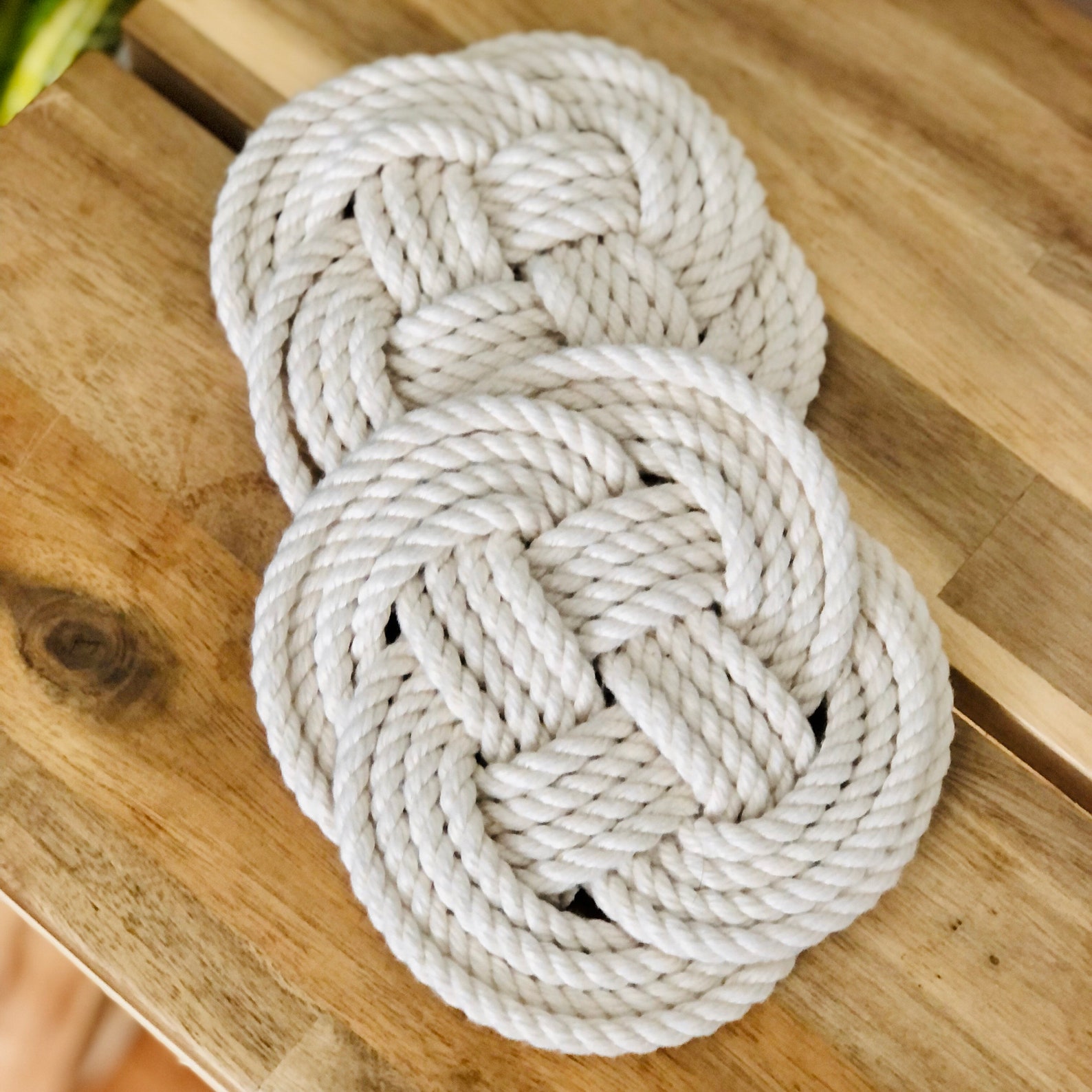 Turks Head Knot Nautical Coasters Neutral Minimalist Scandi - Etsy