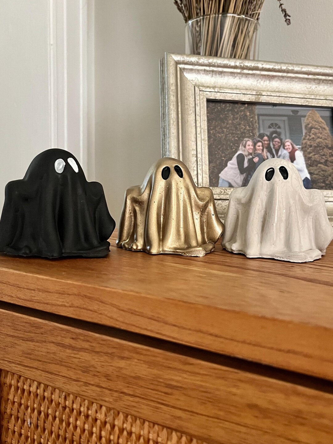 Cement Ghost Figurines, Ghost Decorations, Cute Ghost Decor, Halloween ...