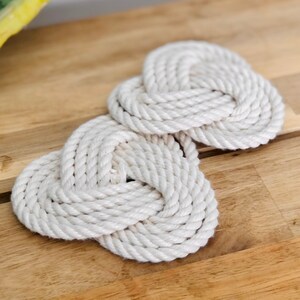 White Nautical Rope Coasters, Sailing Knot Coasters, Sailing Groomsmen ...