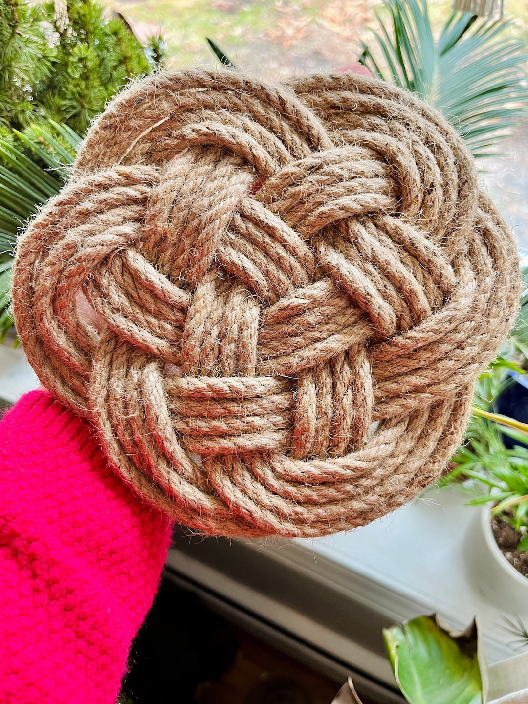 Rope Trivet, Nautical Rope Hot Pad, Thump Mat, Natural Fiber Trivet ...