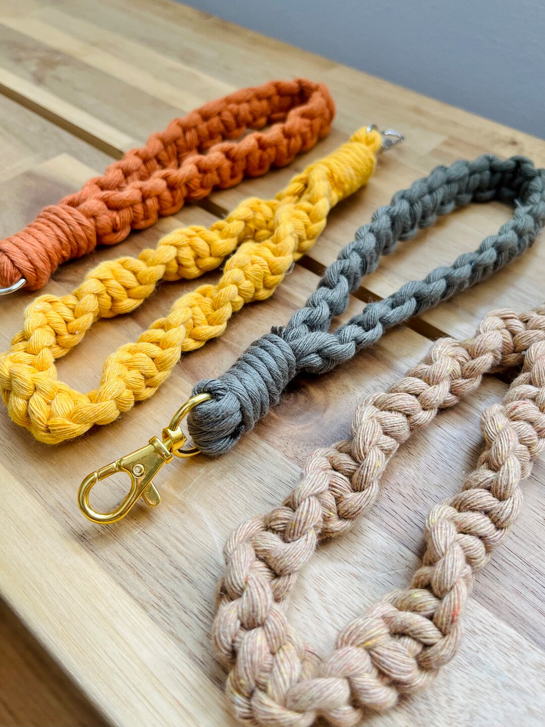 Spiral Knot Macrame Keychain, Colorful Wristlet, Lightweight Keychain ...