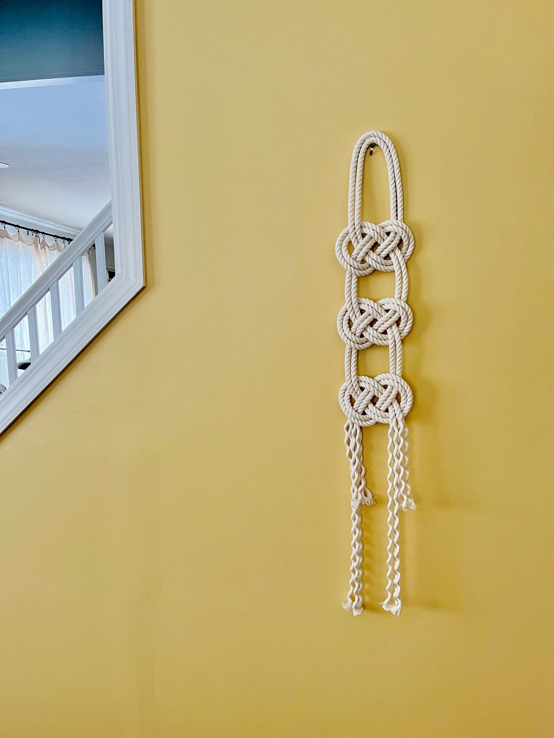 Large Minimalist 3D Rope Wall Art, Nautical Rope Art, Woven Fiber Art ...