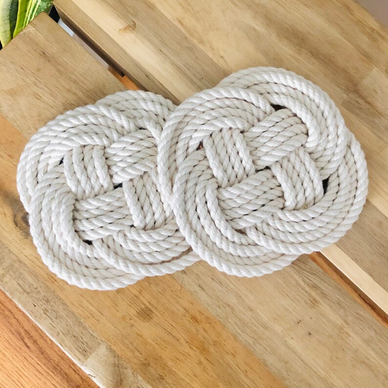 Turks Head Knot Nautical Coasters Neutral Minimalist Scandi - Etsy