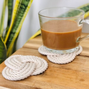 White Nautical Rope Coasters, Sailing Knot Coasters, Sailing Groomsmen ...