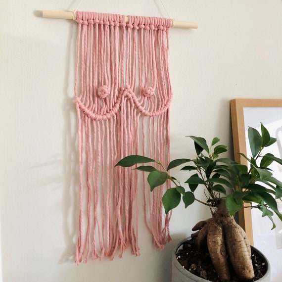 Boobie Macrame Girl Power Macrame Breast Cancer Awareness - Etsy