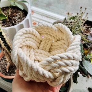 Cotton Nautical Rope Bowls, Storage Rope Containers, Beach House Decor ...