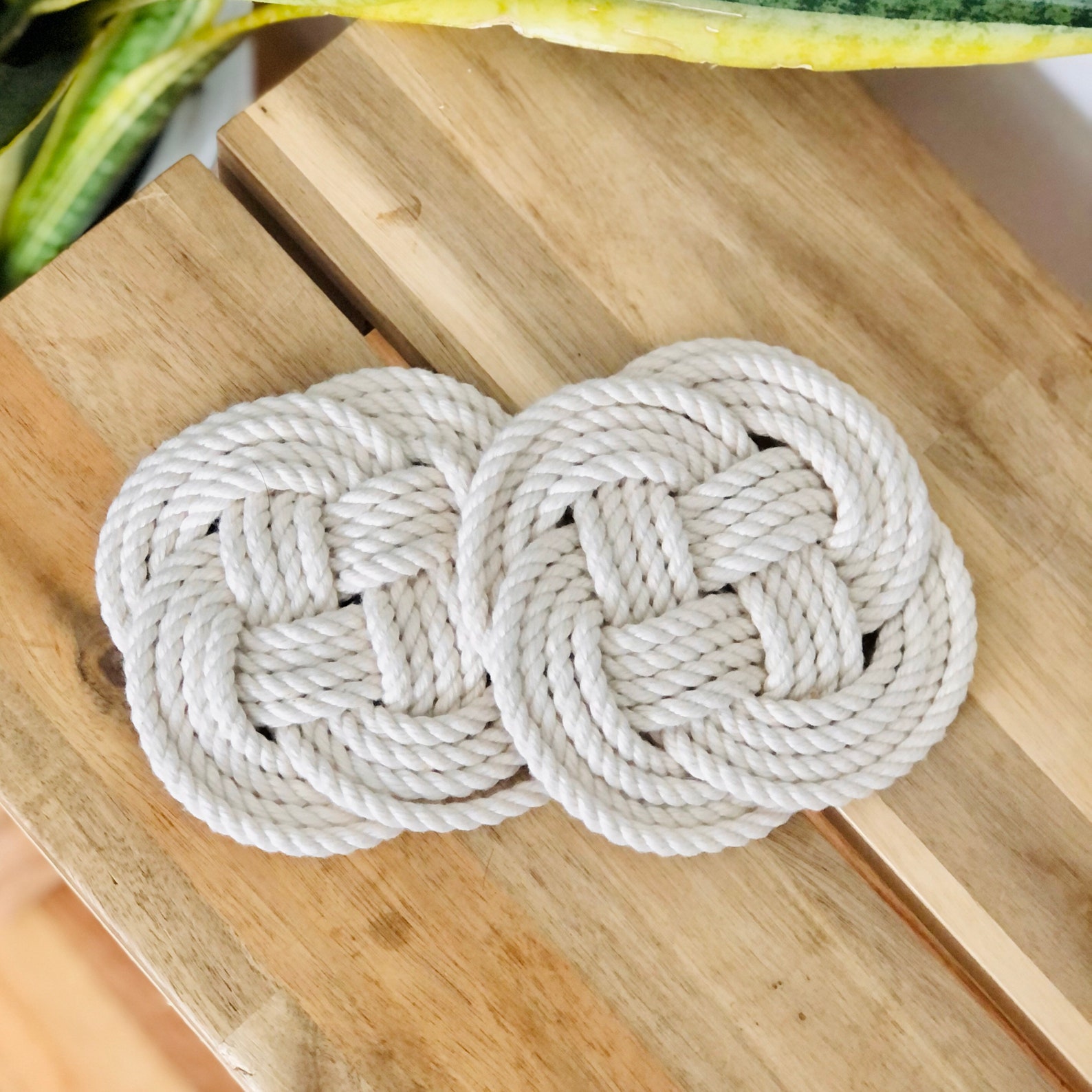 Turks Head Knot Nautical Coasters Neutral Minimalist Scandi - Etsy