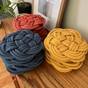 Rope Trivet, Nautical Rope Mat, Thump Mat, Colorful Trivet, Cooling Mat ...