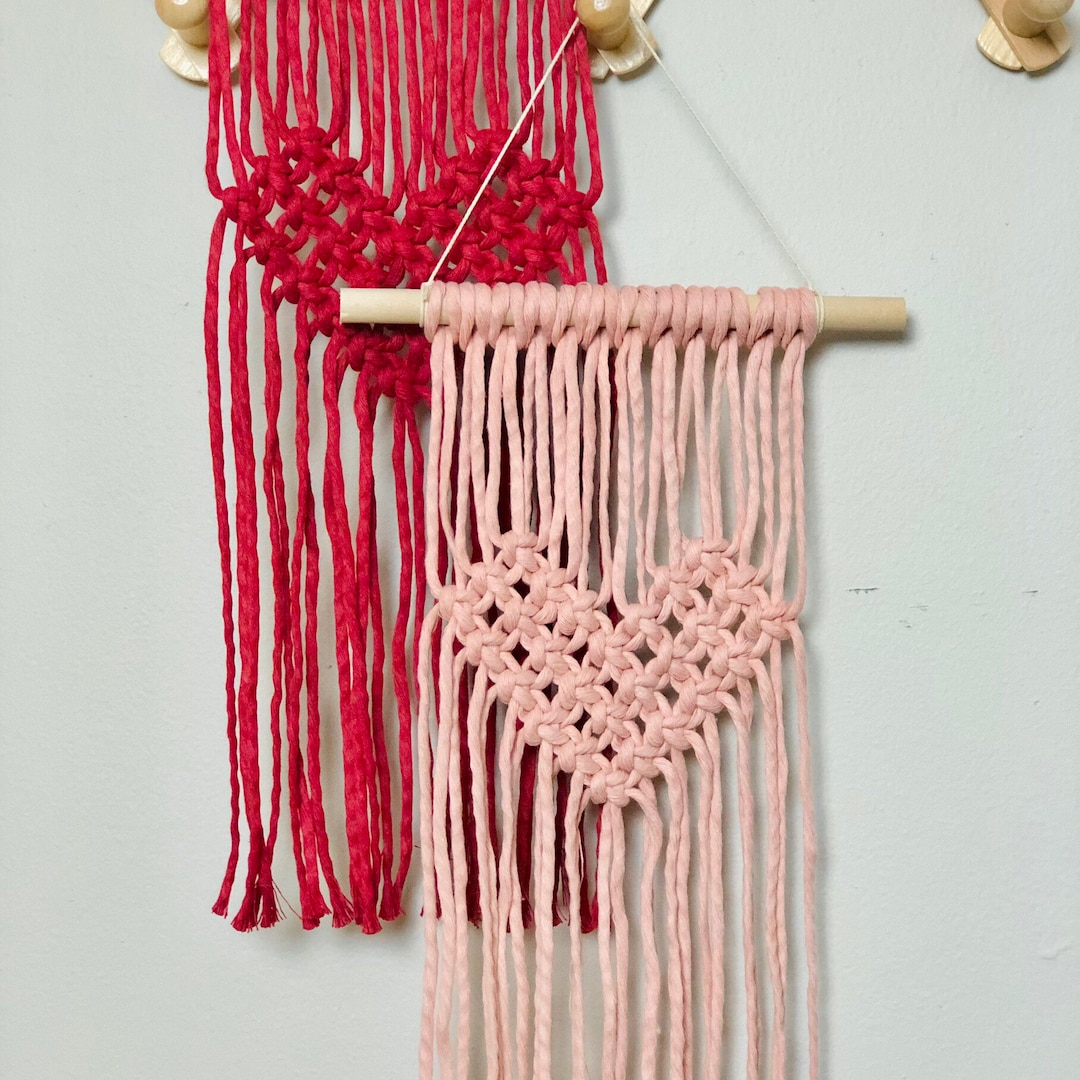 Handmade Macrame Heart Wall Hanging, Hanging Heart Decor, Valentine ...