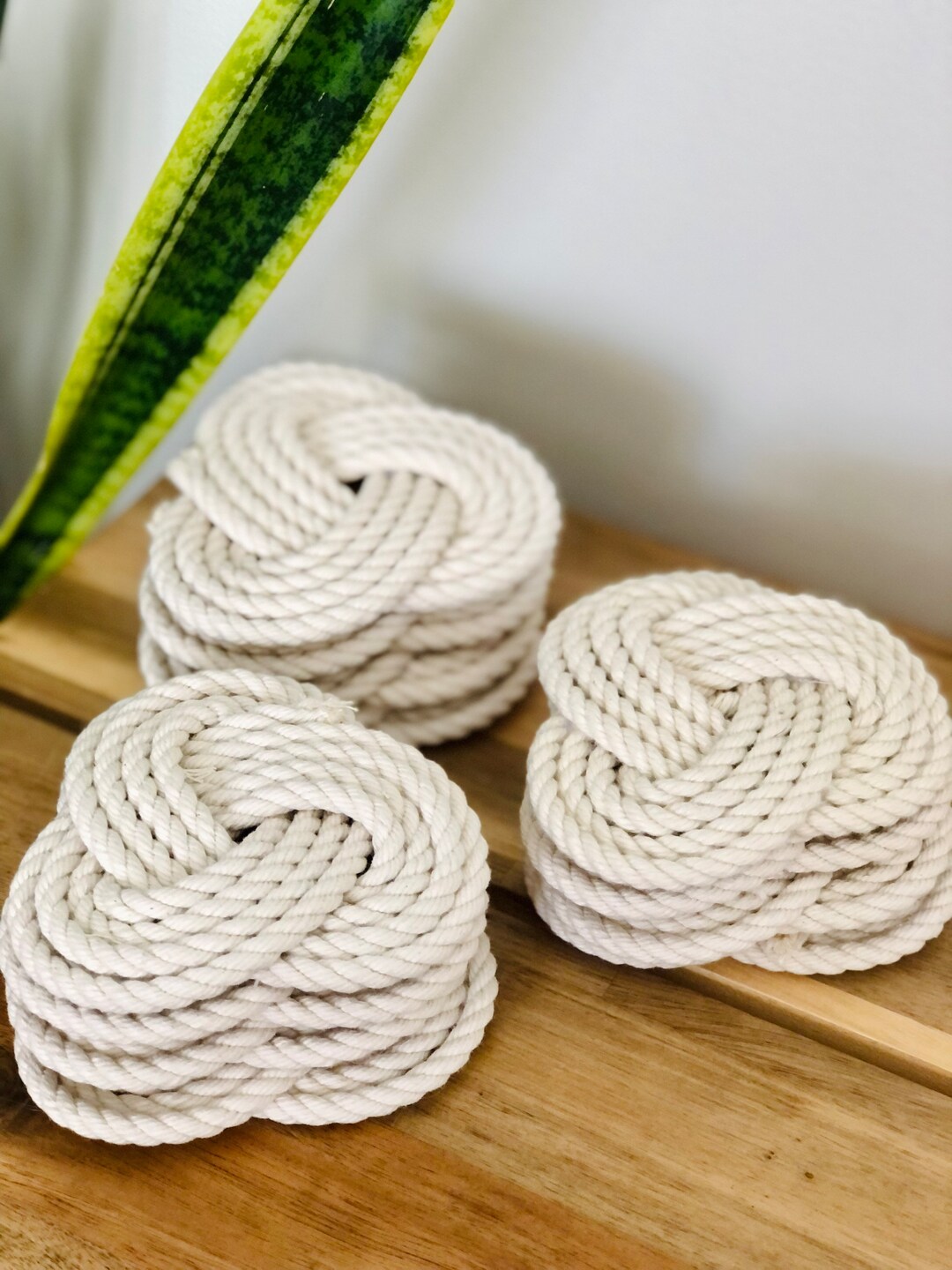 White Nautical Rope Coasters, Sailing Knot Coasters, Sailing Groomsmen ...