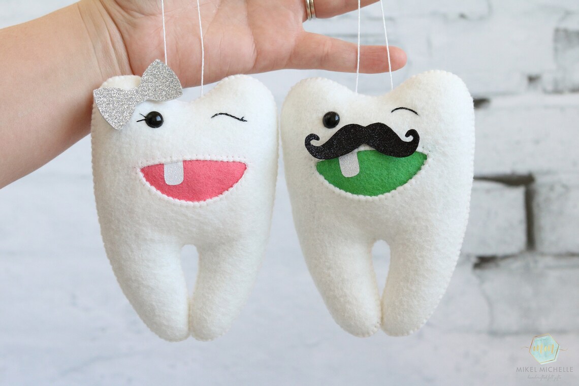 Plush stuffed tooth pillow Felt tooth pillow Pocket tooth | Etsy