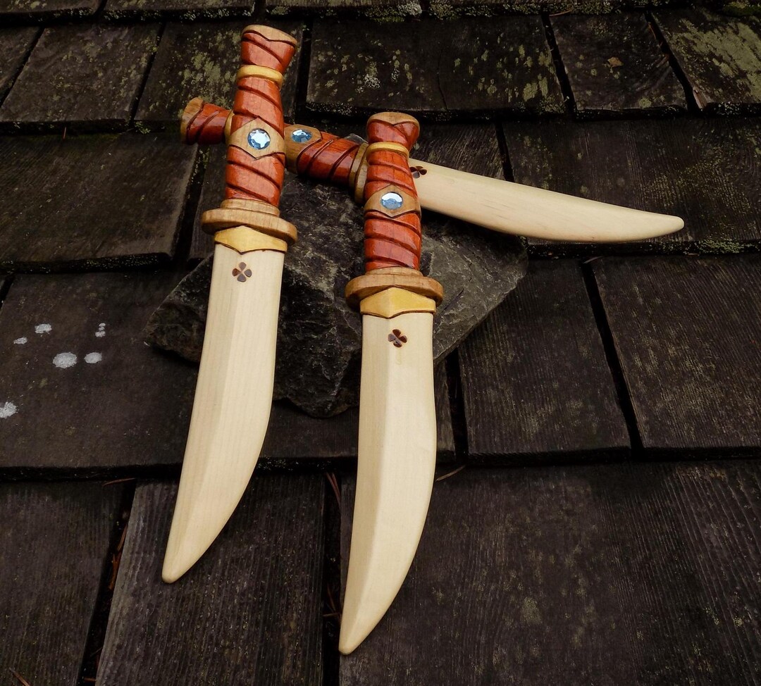 Lionheart/hand Made Wood Dagger /persian Blade / Blue Jewel - Etsy
