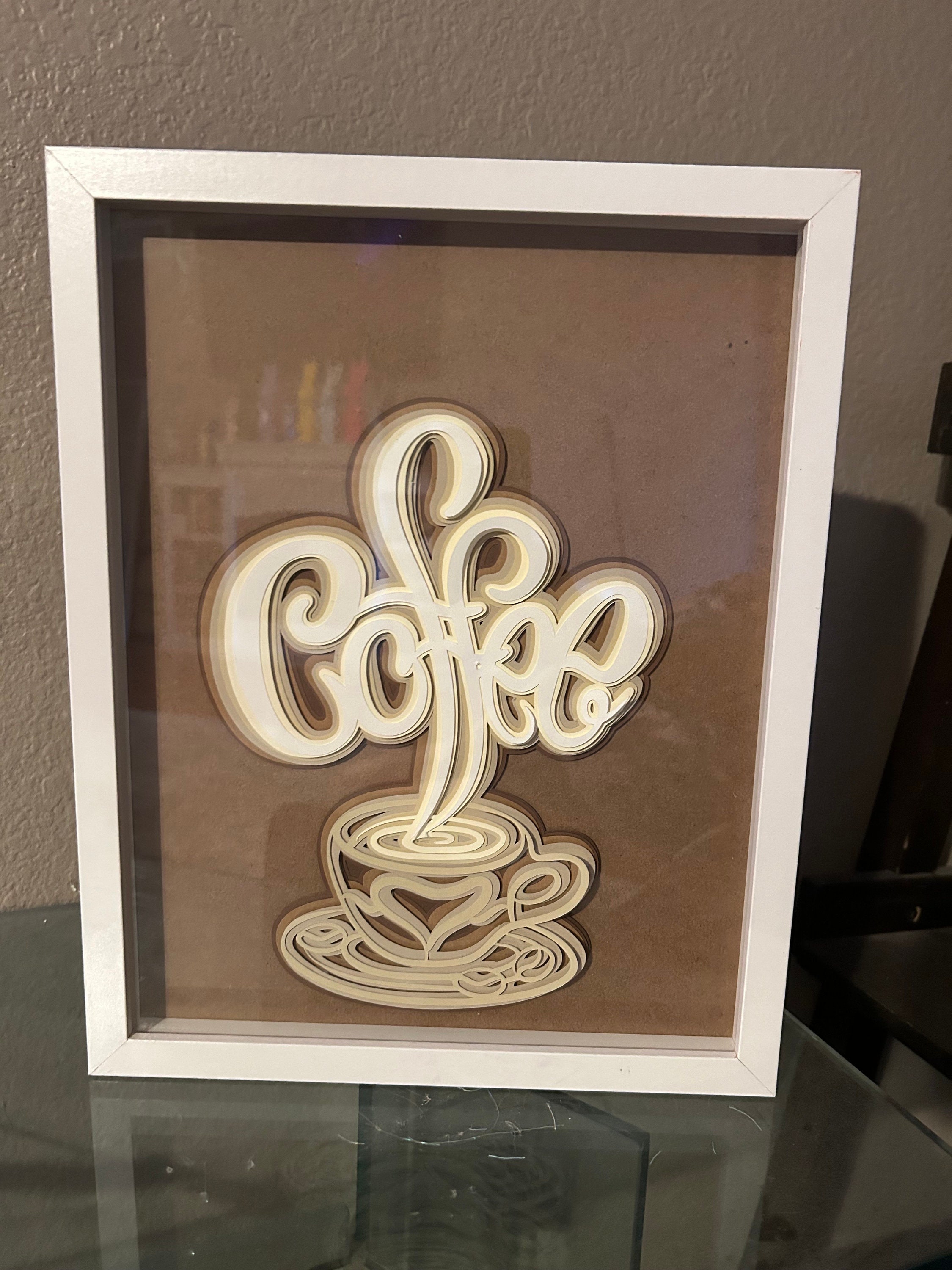 3D Coffee Shadow Box. - Etsy
