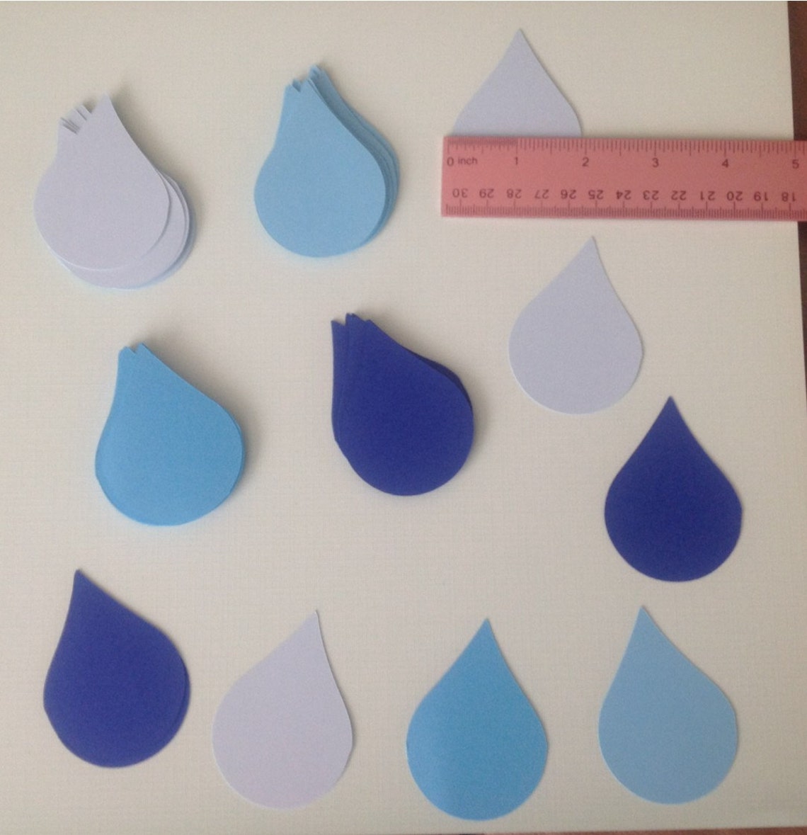 100 Blue Raindrops - Etsy