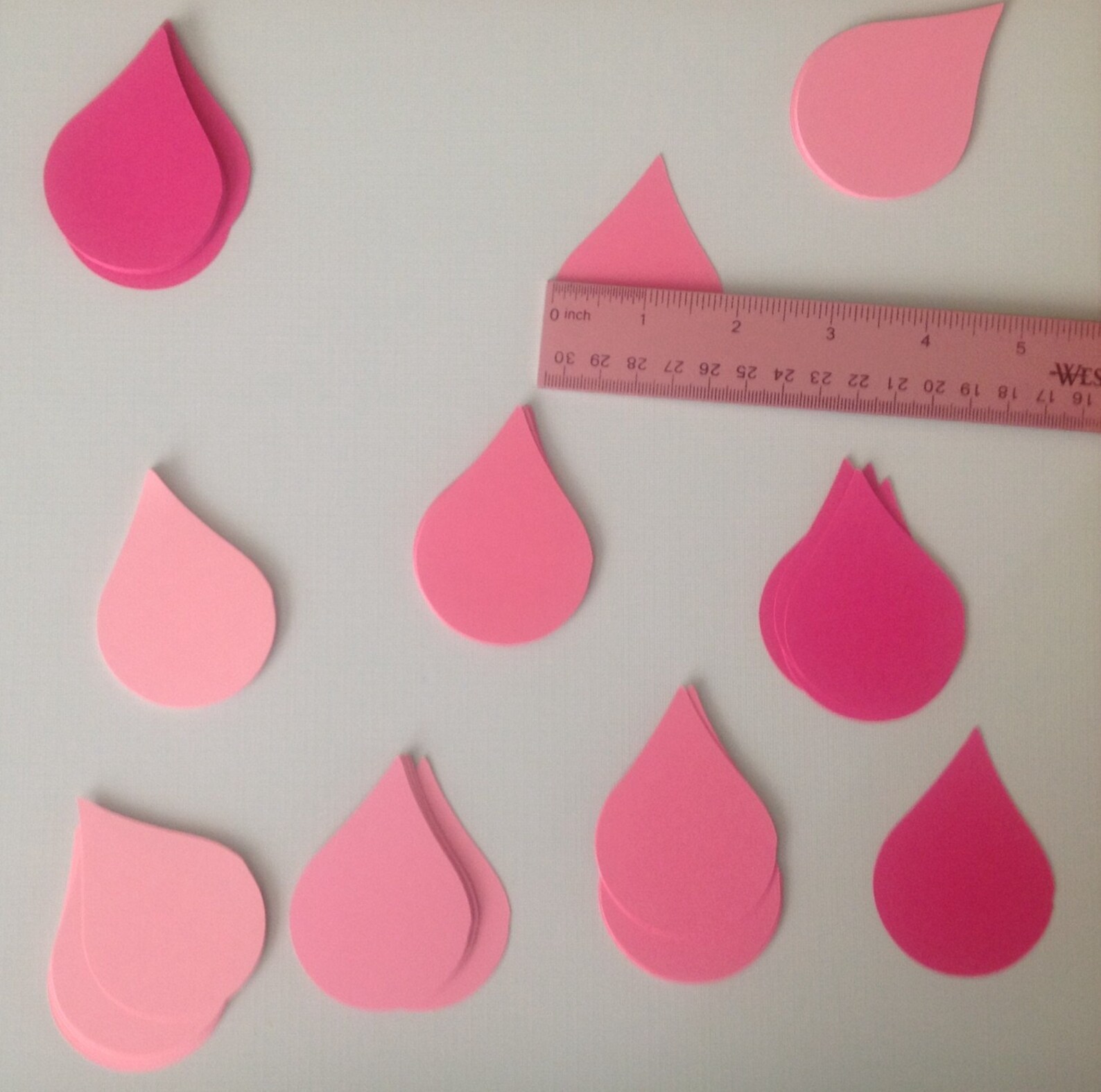 100 Pink Raindrops - Etsy