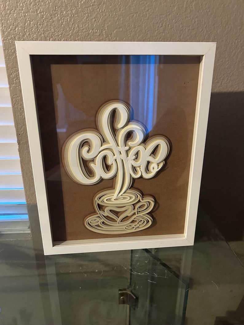 3D Coffee Shadow Box. - Etsy