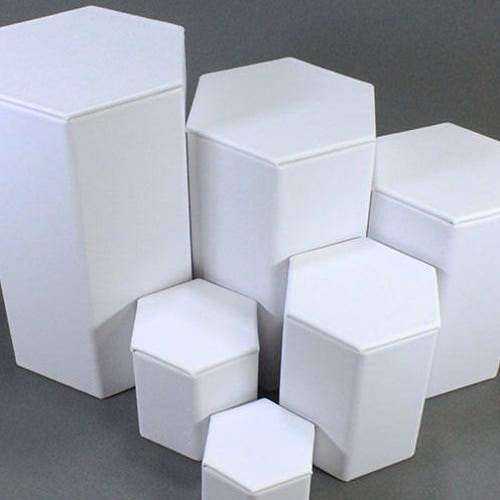 Grey Linen Stackable Riser Set of 6 From 1-1/4 to | Etsy