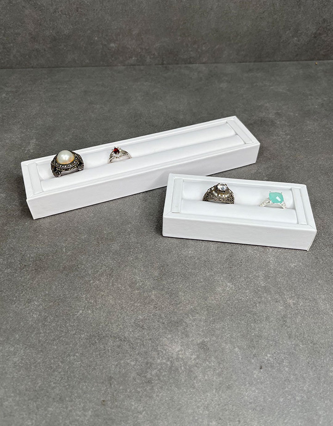 White Leatherette Ring Slot Displays (DRG690X) **choose Size** - Etsy