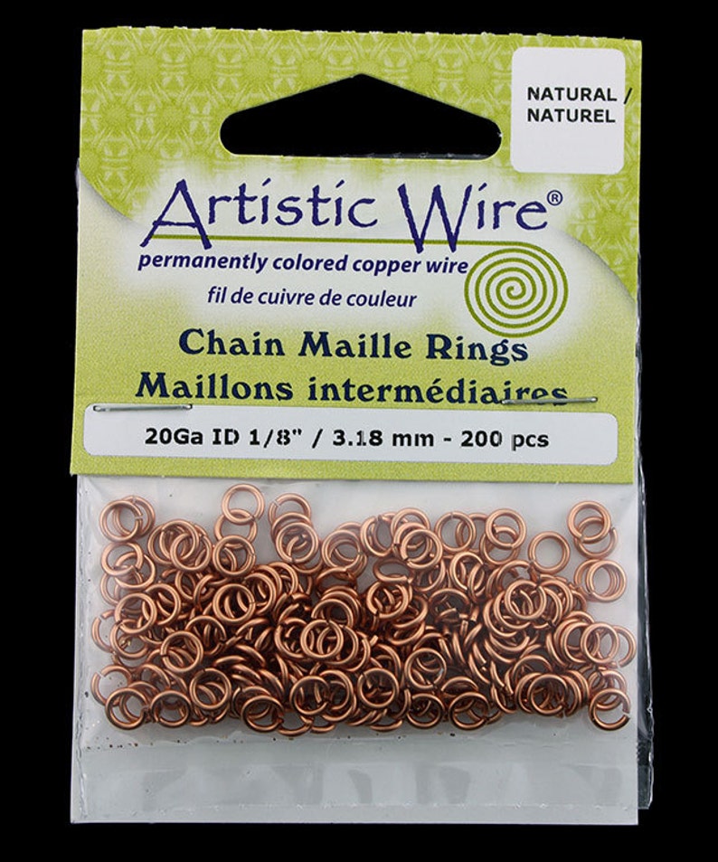 Artistic Wire Natural Copper Jump Ring 4.3mm ID 11/64 - Etsy