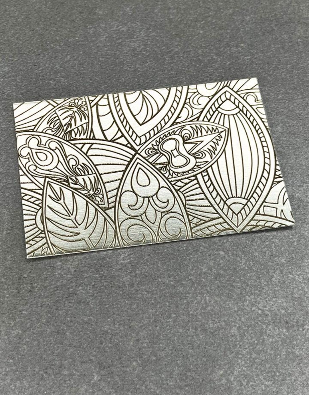 Laser Engraved Pattern Sterling Silver Sheet abstract Shields 3x2 ...