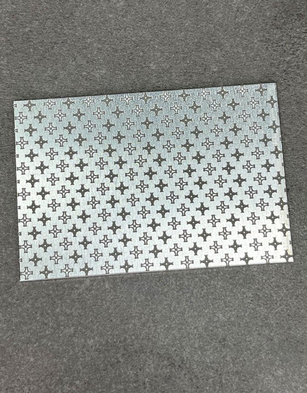 Laser Engraved Pattern Aluminum Sheet (black & White Crosses) 3x2 ...