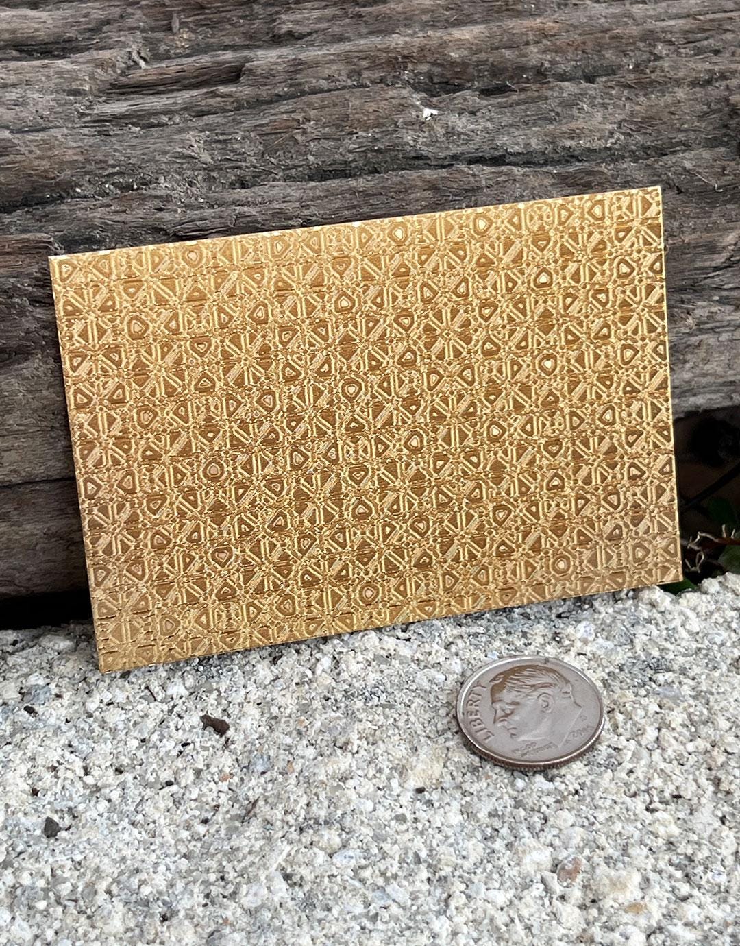 Quilted Grid Laser Engraved Metal Sheet 3x2” = Textured Jewelry Blank ...