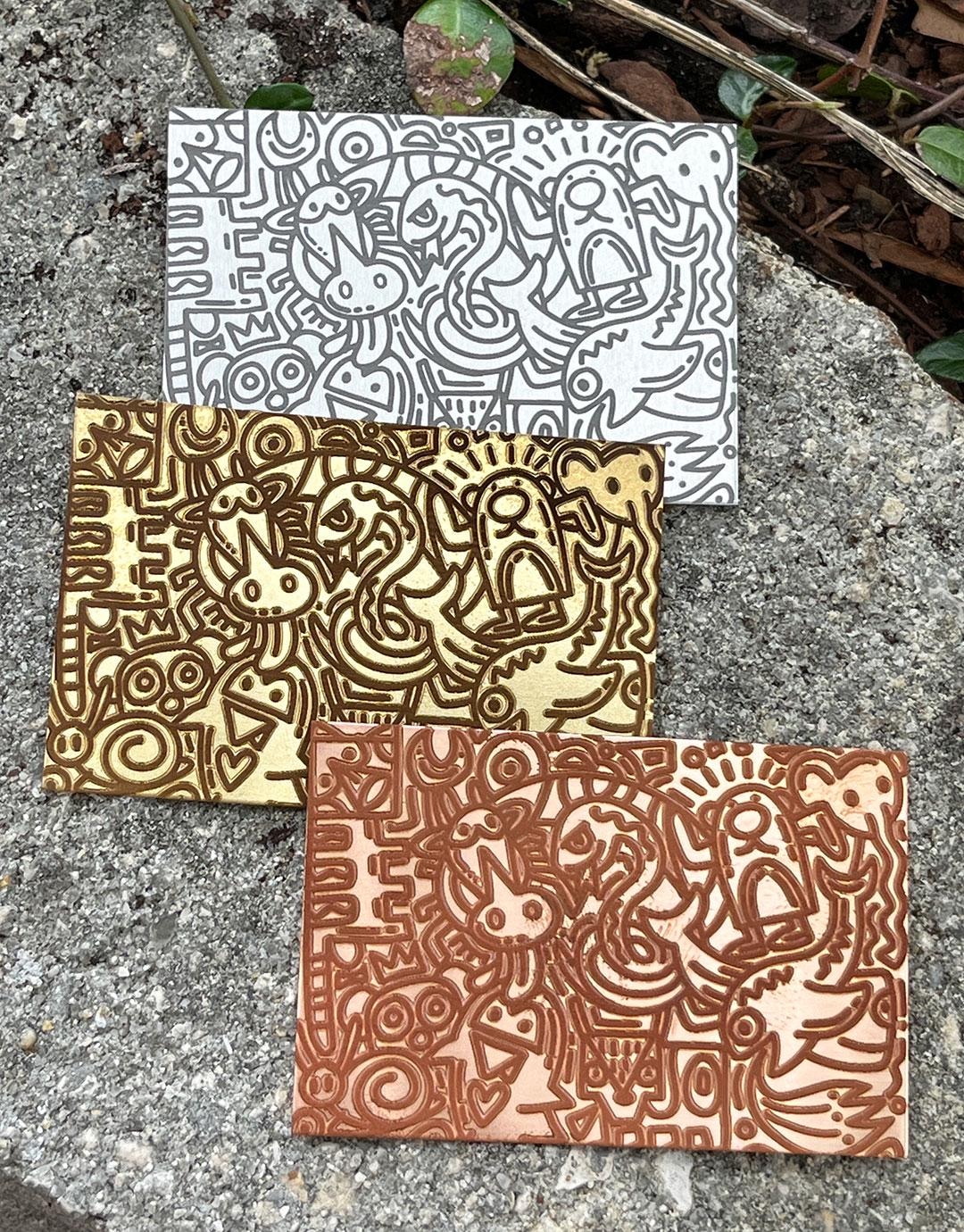 Graffiti Laser Engraved Metal Sheet 3x2” = Textured Jewelry Blank ...