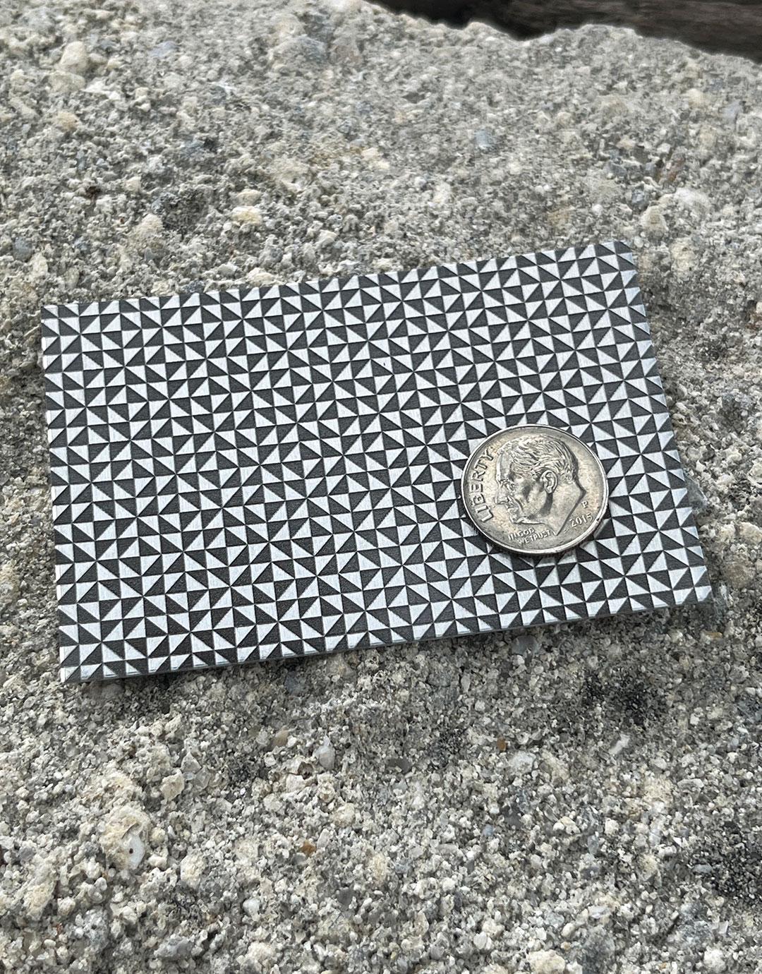 Tiny Triangles Laser Engraved Metal Sheet 3x2” = Textured Jewelry Blank ...