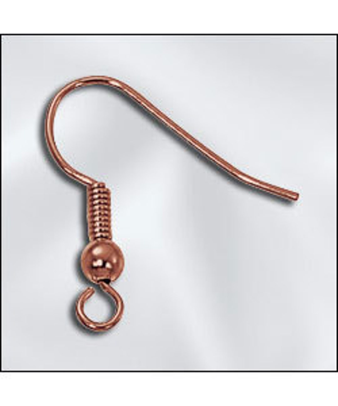 Copper Earwire With Loop, Ball and Coil .025" Wire (pkg of 50) (803CU ...