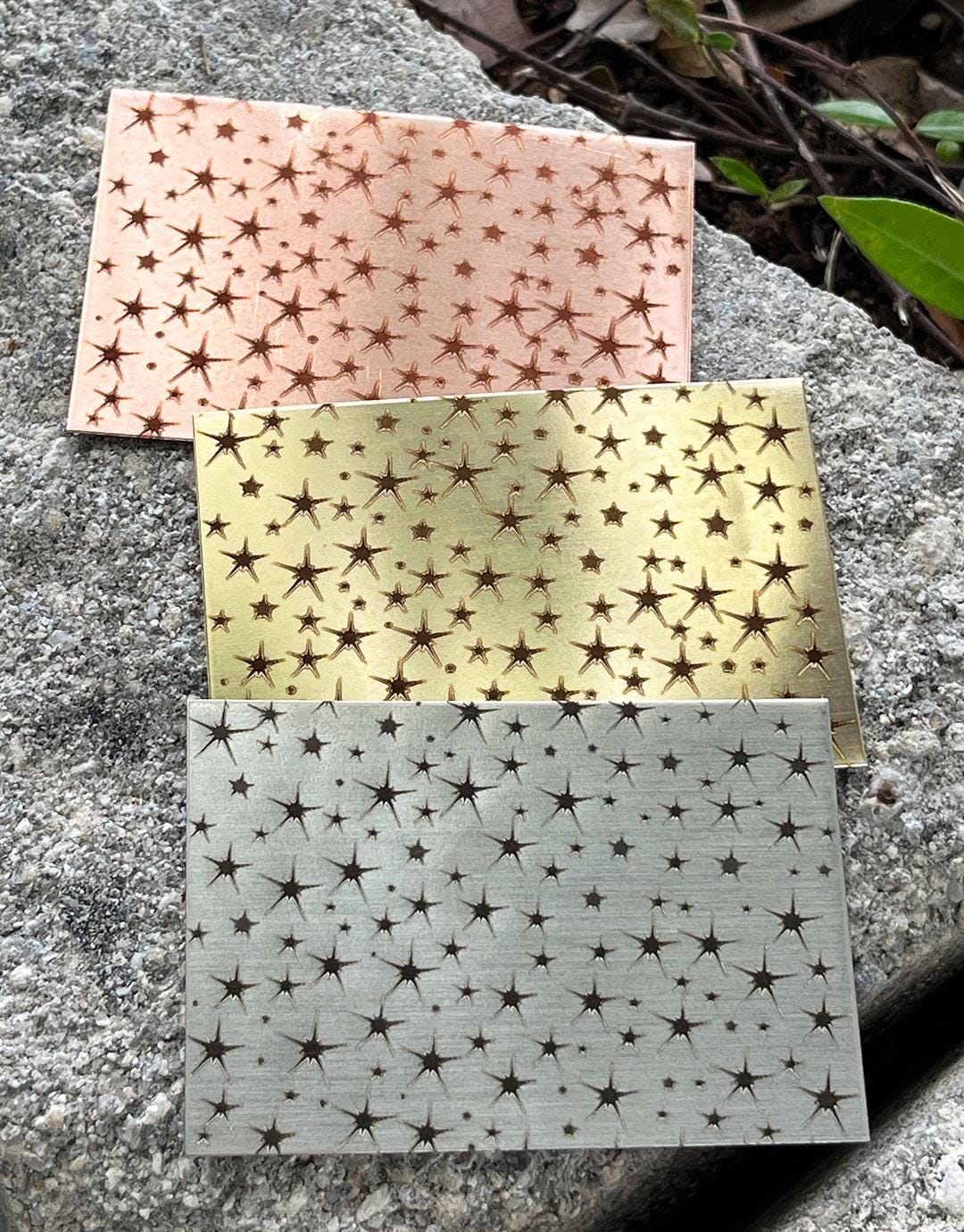 Laser Engraved Pattern Sheet (star Field) 3x2" (XLP0066) **choose Metal ...