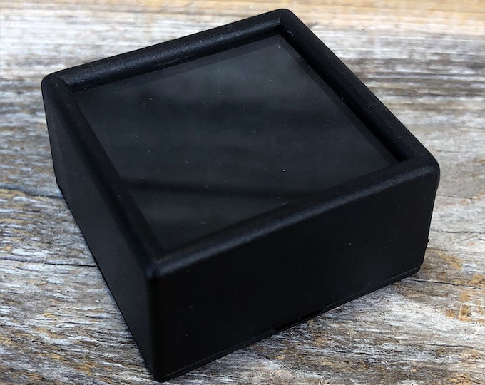 Gem Box With Glass Top & Foam Insert 1-1/2 Square Black pkg of 50 ...